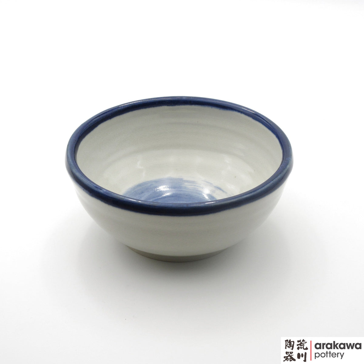 Handmade Ceramic Dinnerware: Ramen Bowl, White and Blue Circle Glaze ...